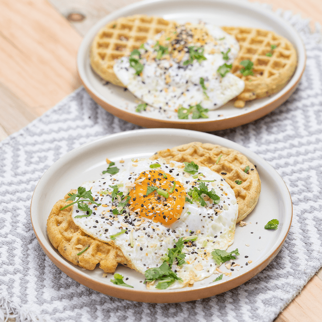 Waffles salados 'Todo menos el bagel' – Estado Natural